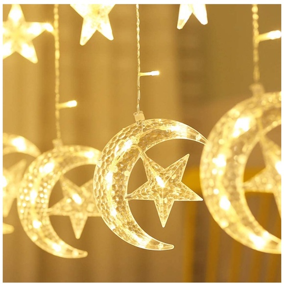 Holiday | Twinkle Star 138 Led Moon Curtain String Lights | Poshmark
